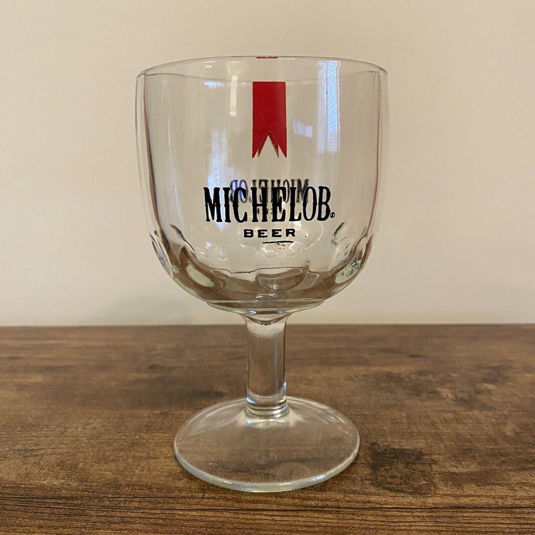 Vintage 1970’s Michelob Beer Glass Thumb Print Dimpled Goblet Stem Mug ...
