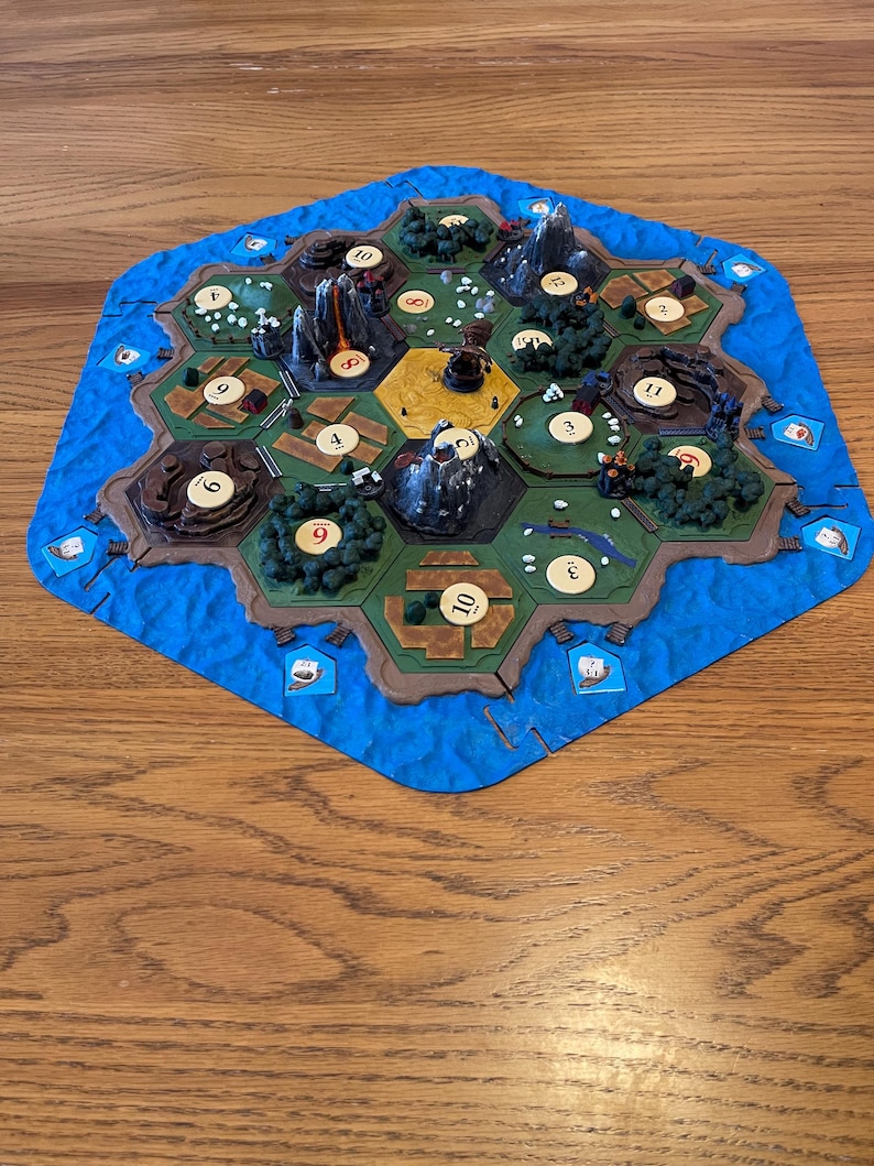 Custom 3D Settlers of Catan Board | 3D Printed | Hand Painted ...