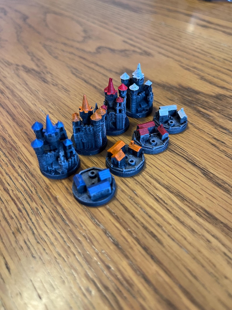 3D Catan Player Pieces – Castle-style Upgrade Set - Etsy
