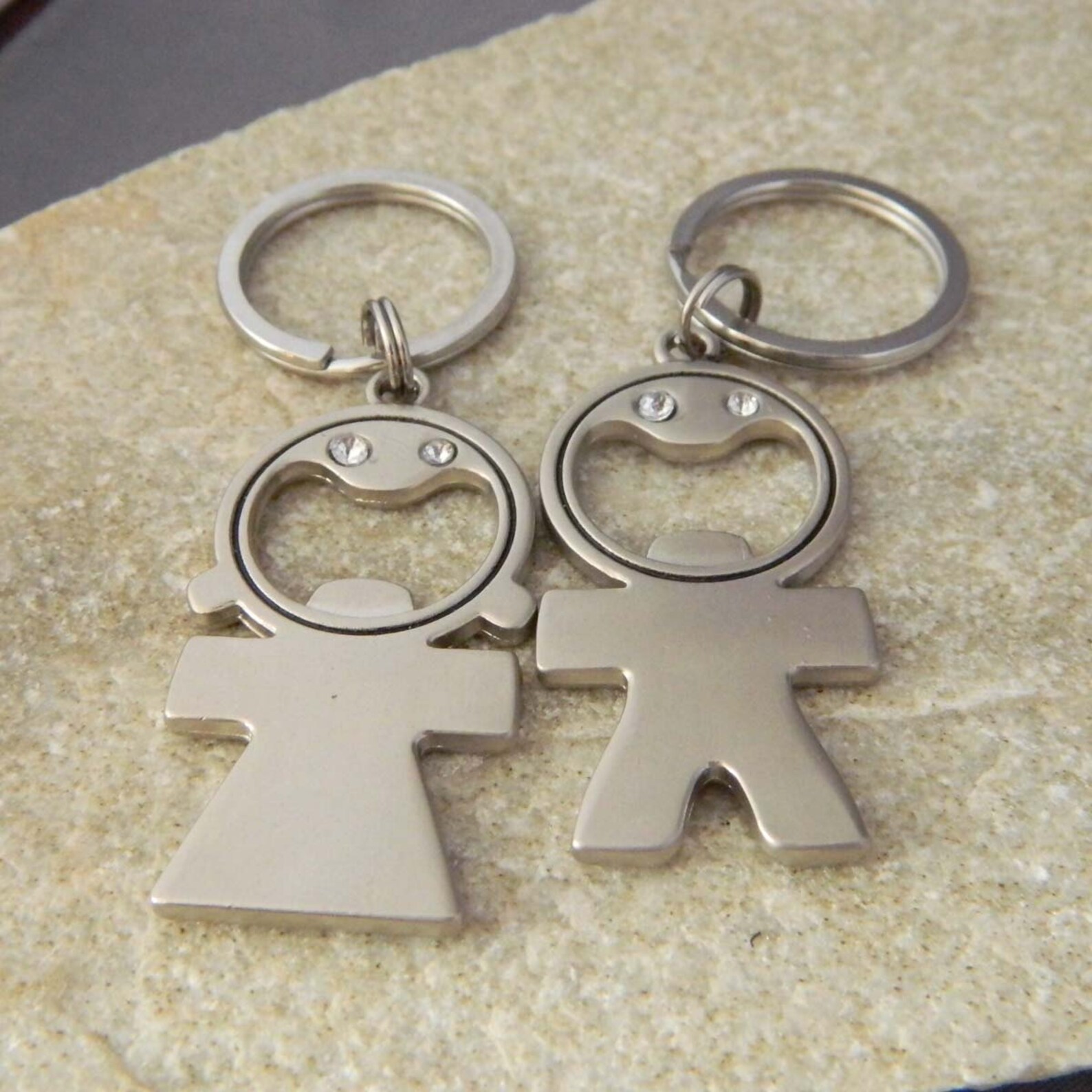 Couple His/Hers Stick People Keychains | Etsy