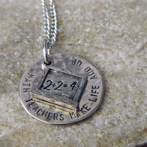 Math Teachers Make Life Add up Blackboard Math Problem Charm ...