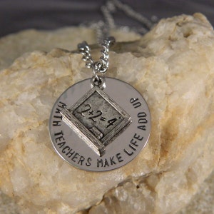 Math Teachers Make Life Add up Blackboard Math Problem Charm ...