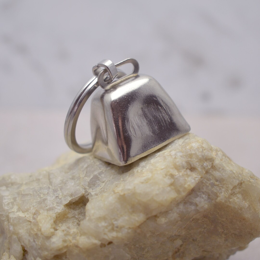 Cowbell Silver Tone Mini Keychain - Etsy
