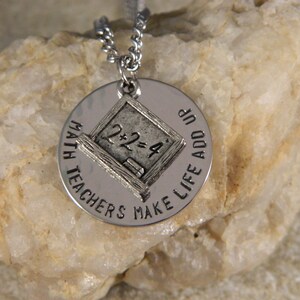 Math Teachers Make Life Add up Blackboard Math Problem Charm ...