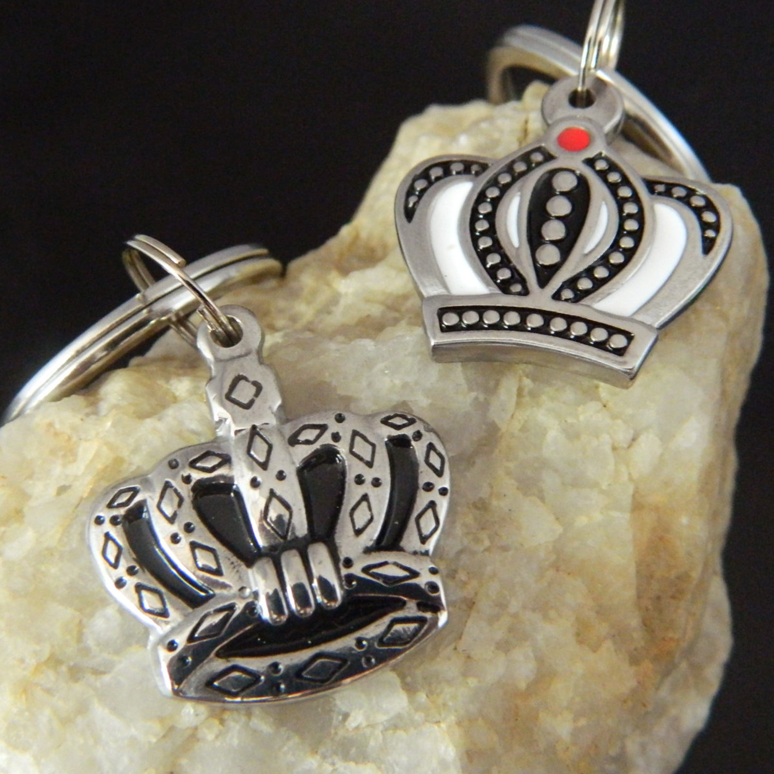Couples King and Queen Stainless Steel Keychains - Etsy