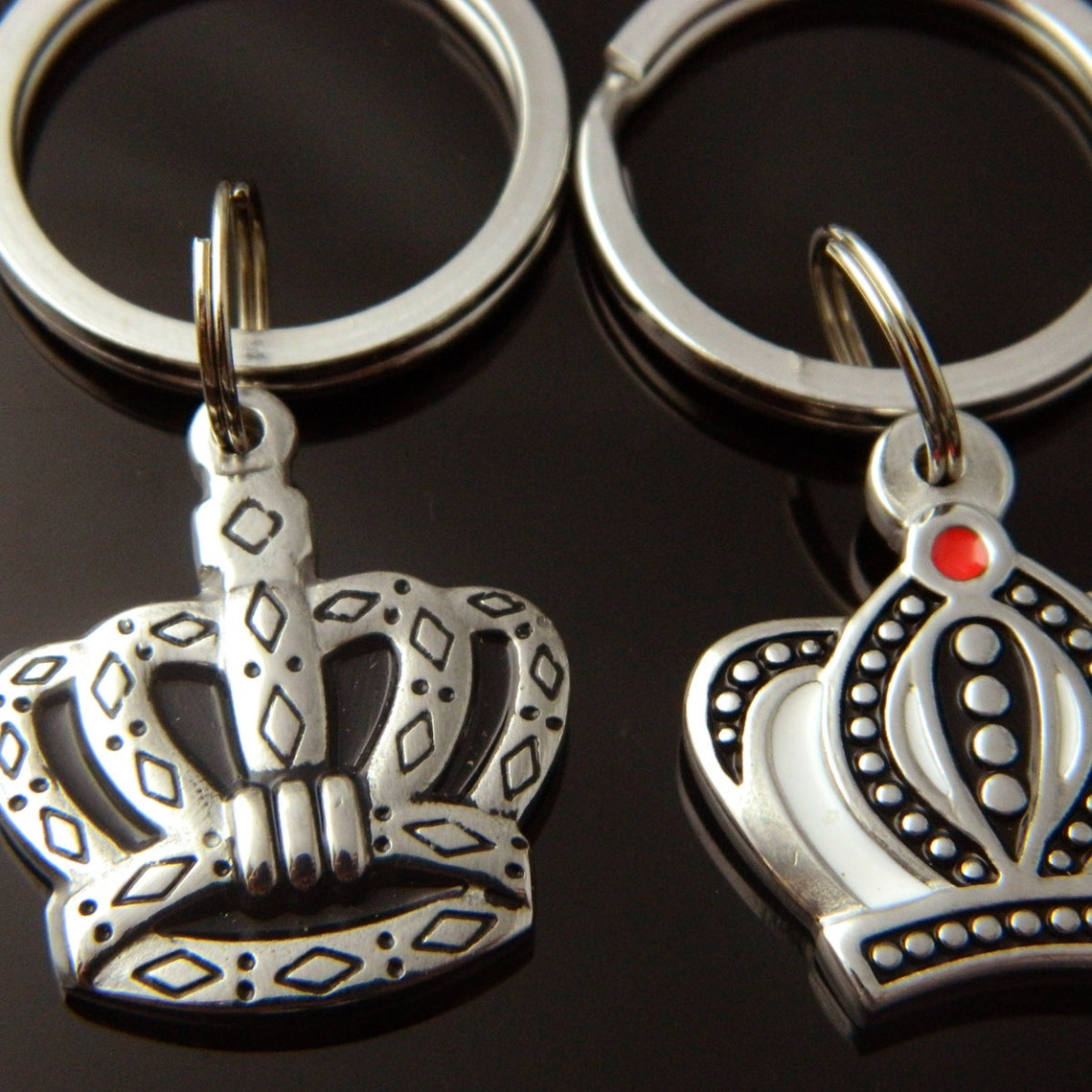 Couples King and Queen Stainless Steel Keychains | Etsy