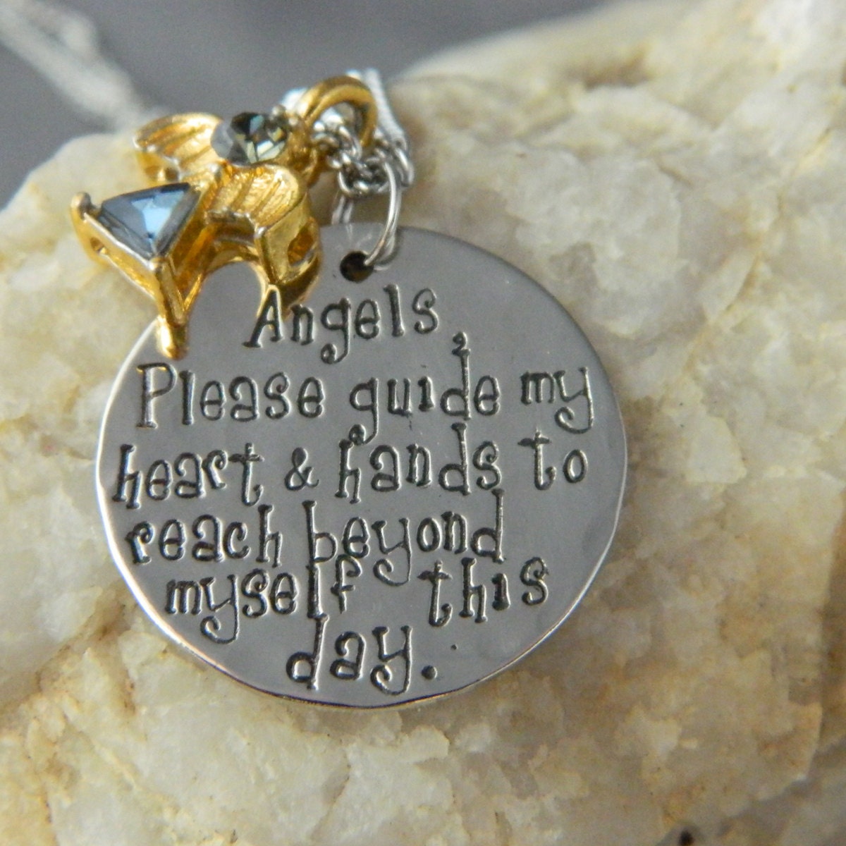 Angels Please Guide My Heart and Hands This Day Necklace - Etsy