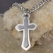 Men's Stainless Steel Double Cross Necklace - Etsy
