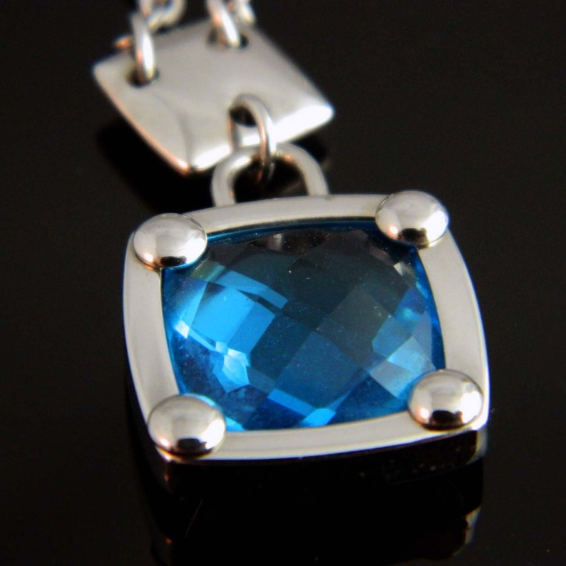 Modern Stainless Steel Blue Square Necklace - Etsy