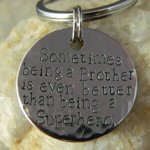 Brother Handstamped Keychain - Etsy