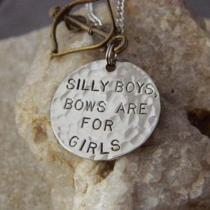 Silly Boys, Bows Are for Girls Bow and Arrow Necklace - Etsy
