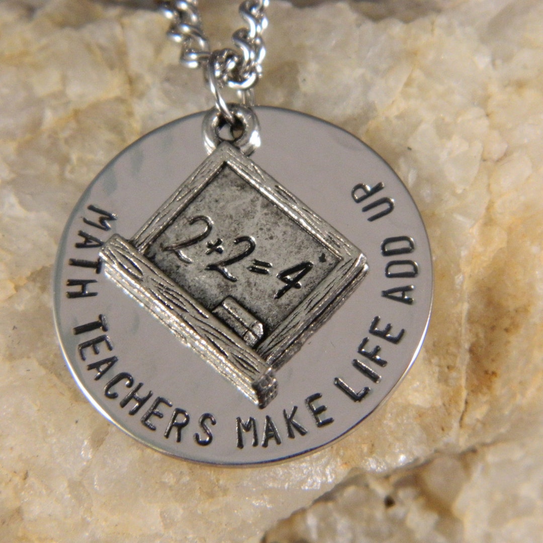 Math Teachers Make Life Add up Blackboard Math Problem Charm ...