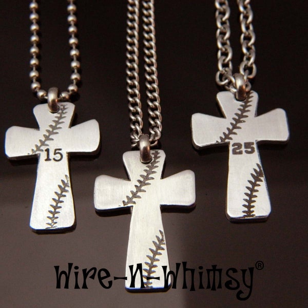 Softball Cross Necklace - Etsy