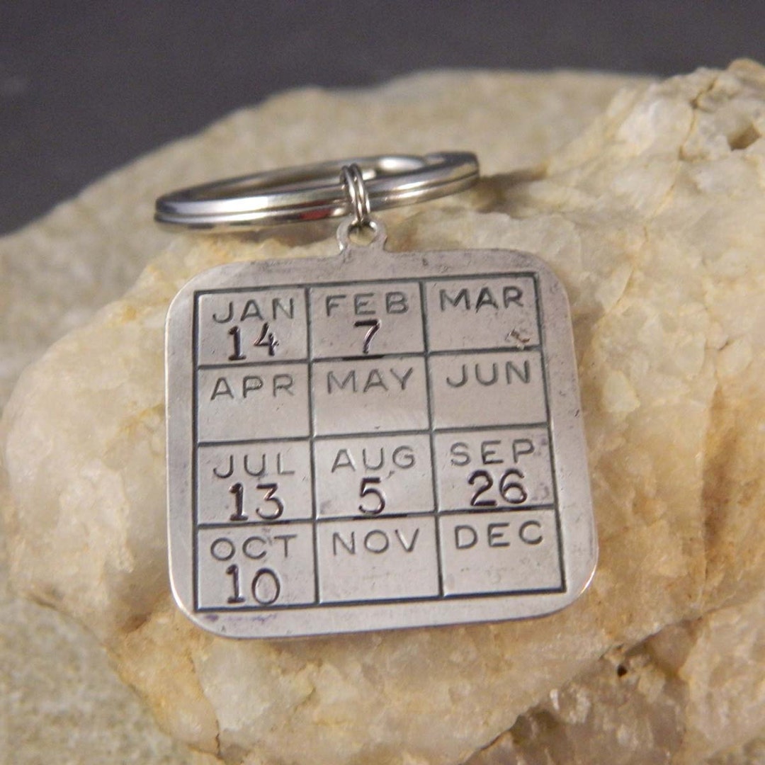 Calendar Keychain Personalized With Date - Etsy