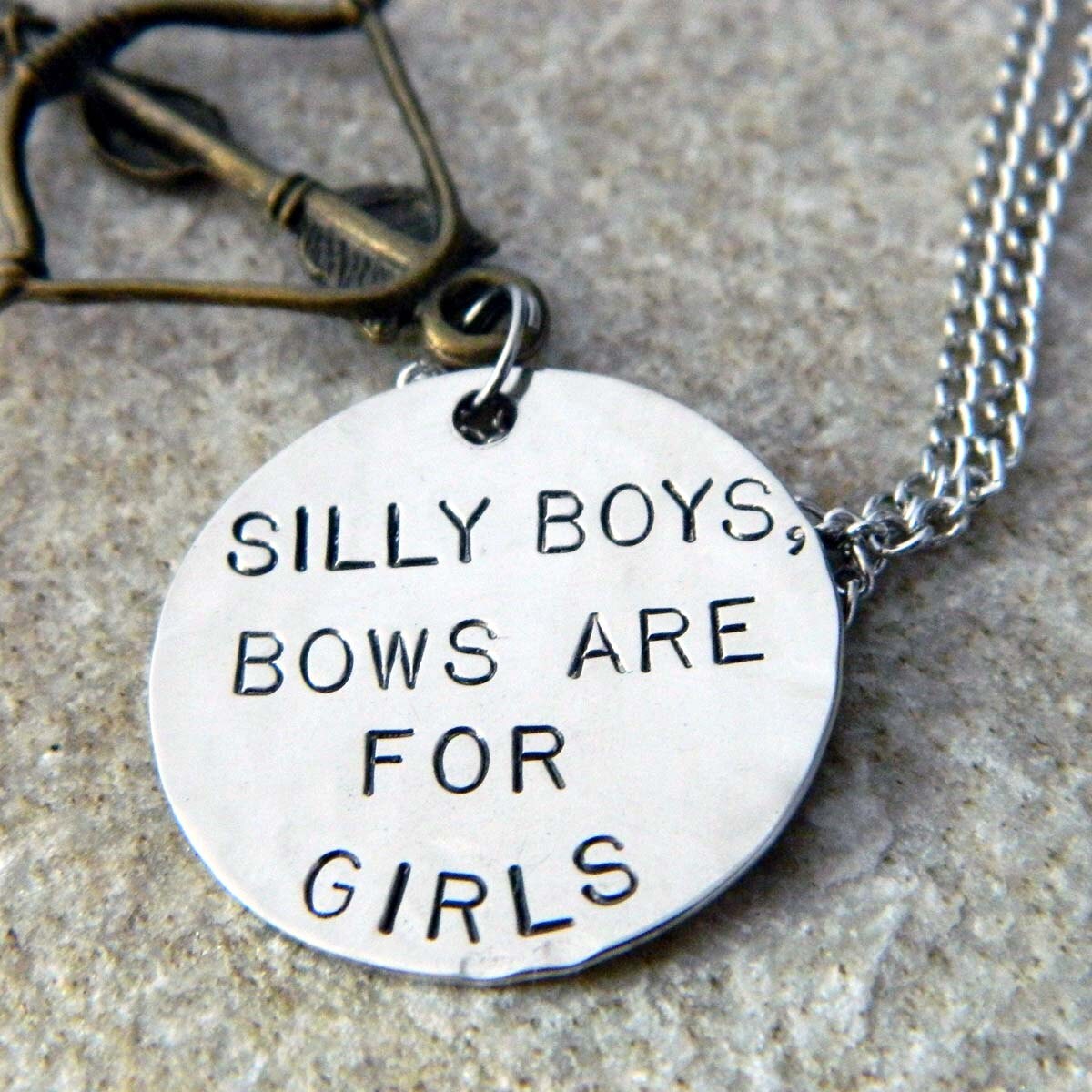 Silly Boys Bows Are for Girls Bow and Arrow Necklace - Etsy
