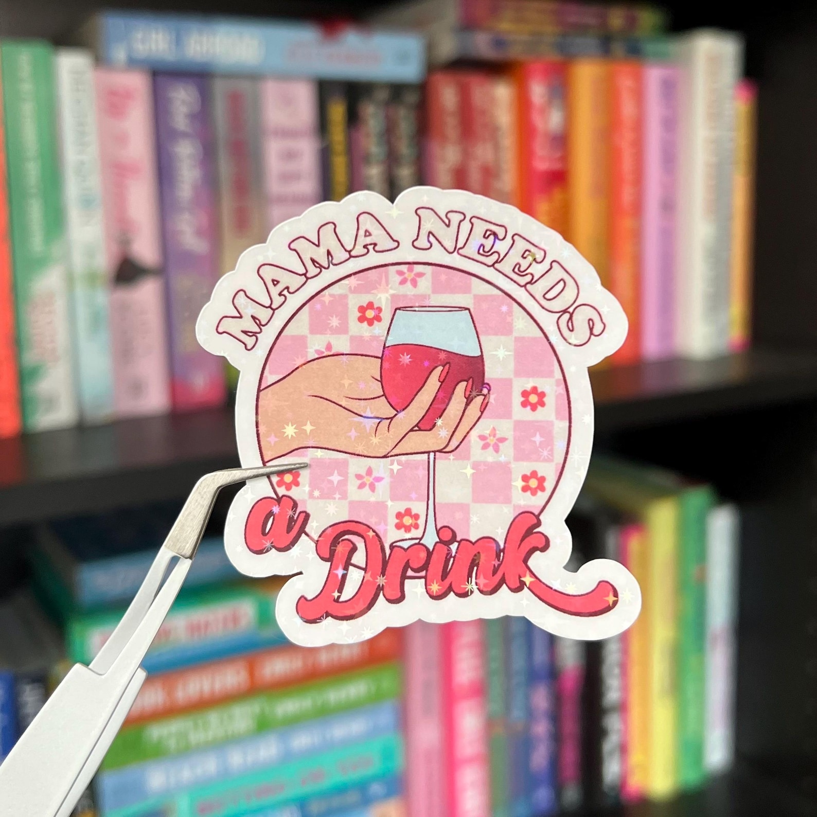 Mama Needs A Drink Sticker | Funny Mom Life Sticker | Clear or ...