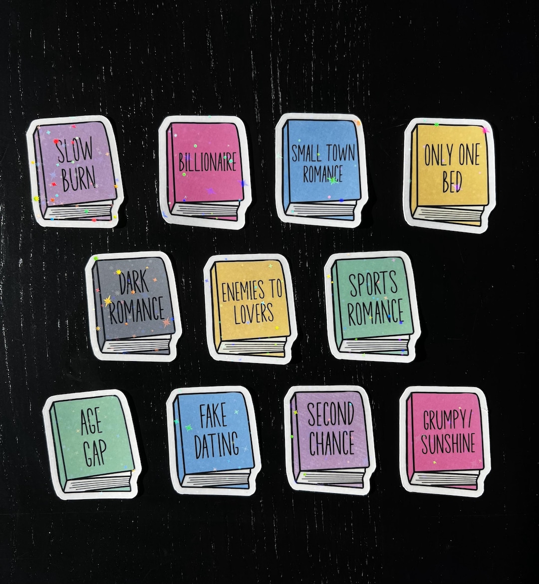 Romance Book Tropes Holographic Sticker Pack | Bookish Gifts for ...