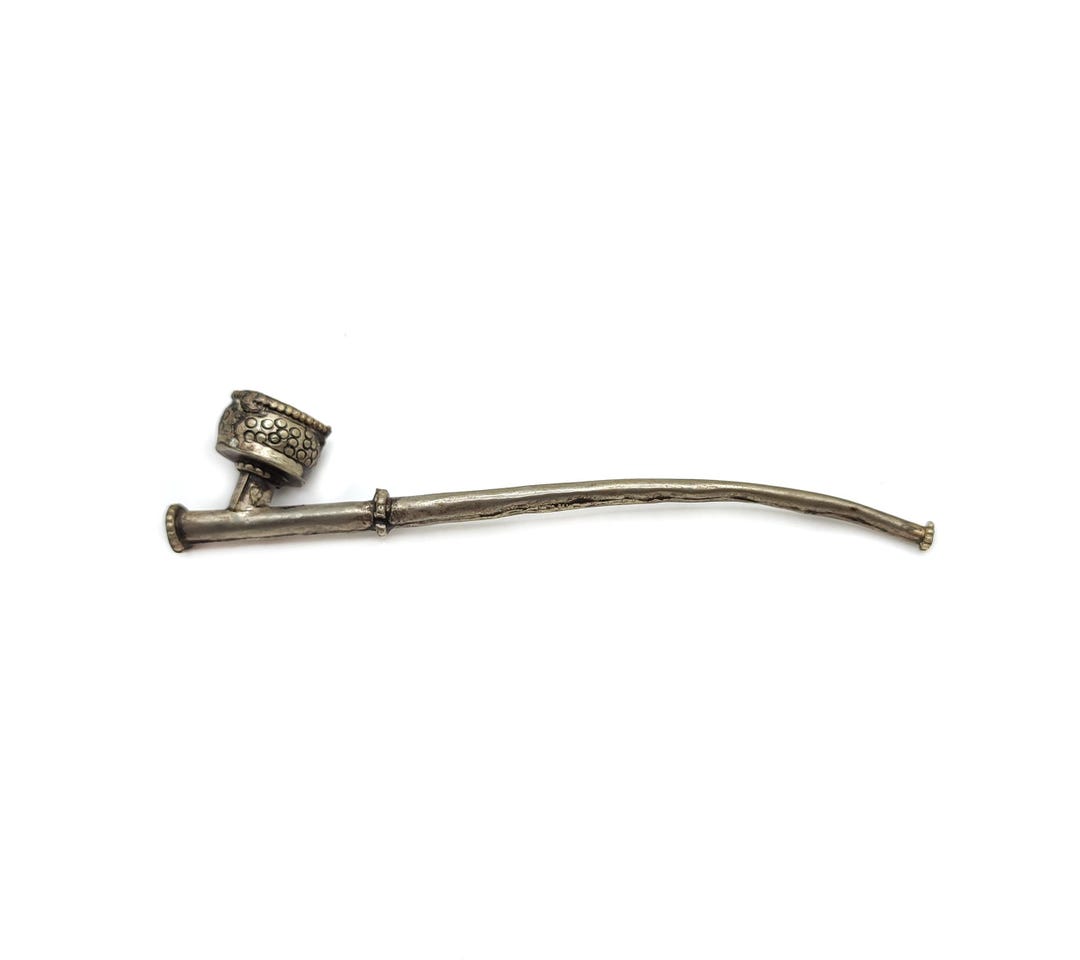 Antique Silver Pipe, Oriental Old Smokers Pipe Java Indonesia - Etsy