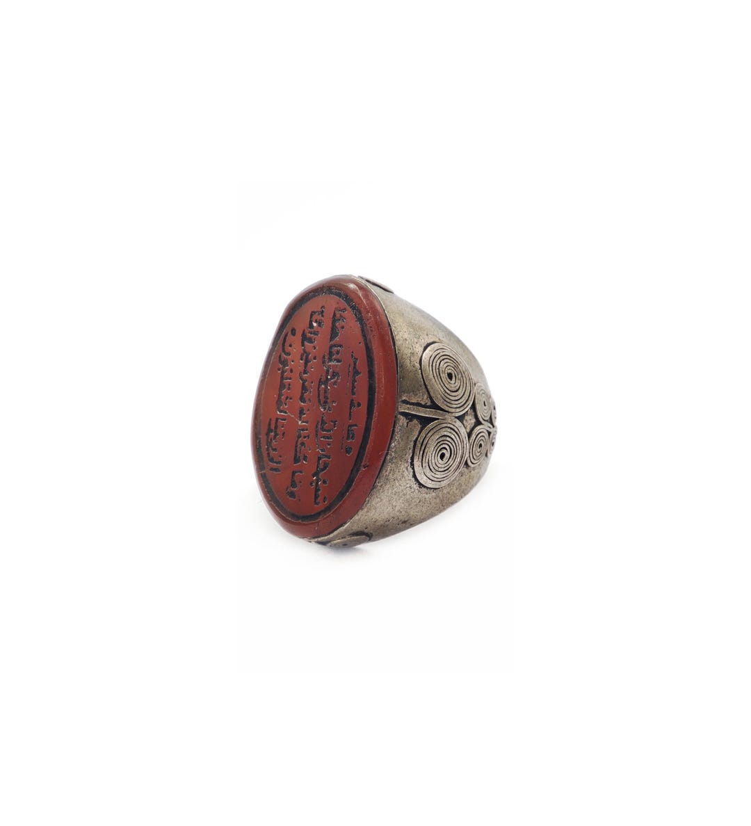 Afghan Carnelian Seal Ring, Antique Engraved Aqeeq Ring Size 7 Quran ...