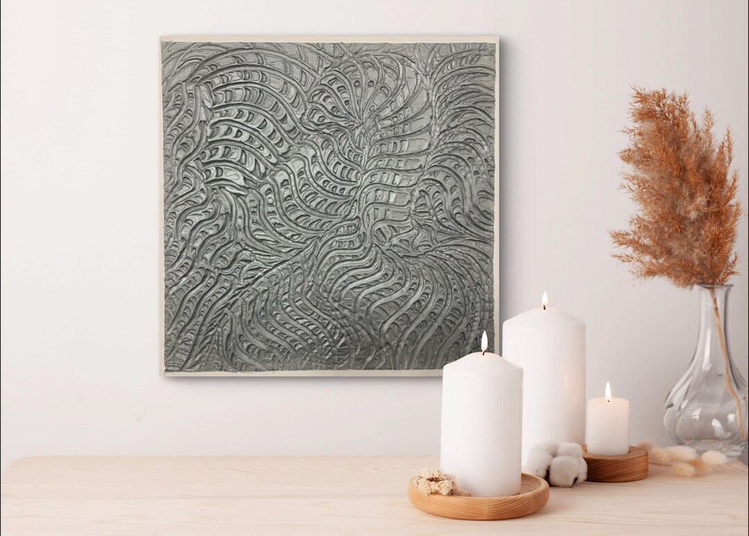 Silver Ripples Wall Art, Modern Wallart, Contemporary Wallart, Home ...