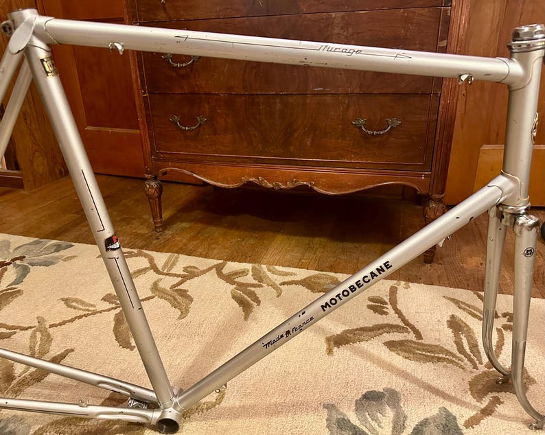1974 Motobecane Mirage Men’s Frame 63.5 Cm Silver Fully Lugged 1020 ...