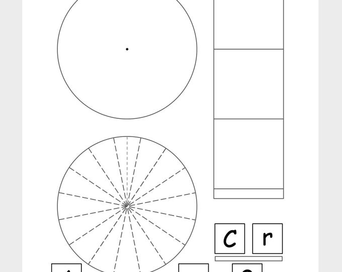 Circle Cutouts for Area, Circumference, Pi (montessori BW) - Etsy