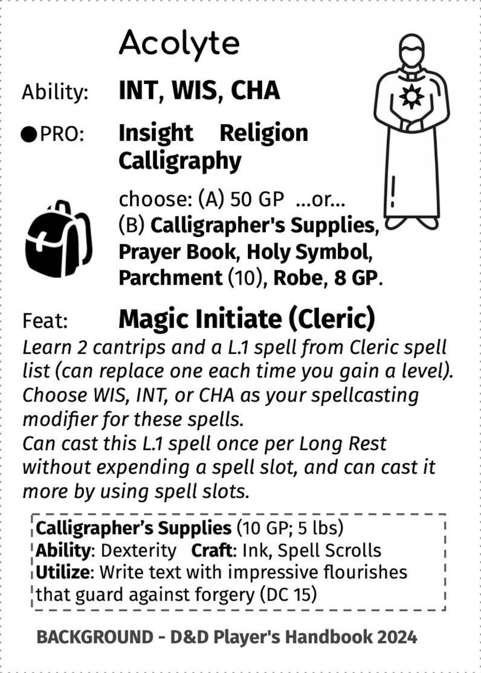 D&D 2024 Backgrounds Cards UPDATED (+feat/tool Details, Etc) - Etsy