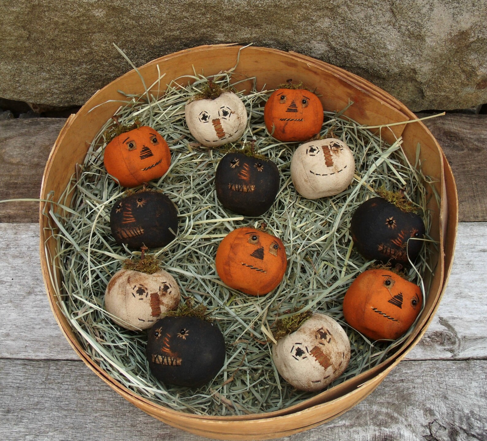 Primitive Halloween Pattern/primitive Pumpkins/mini Pumpkins/ - Etsy
