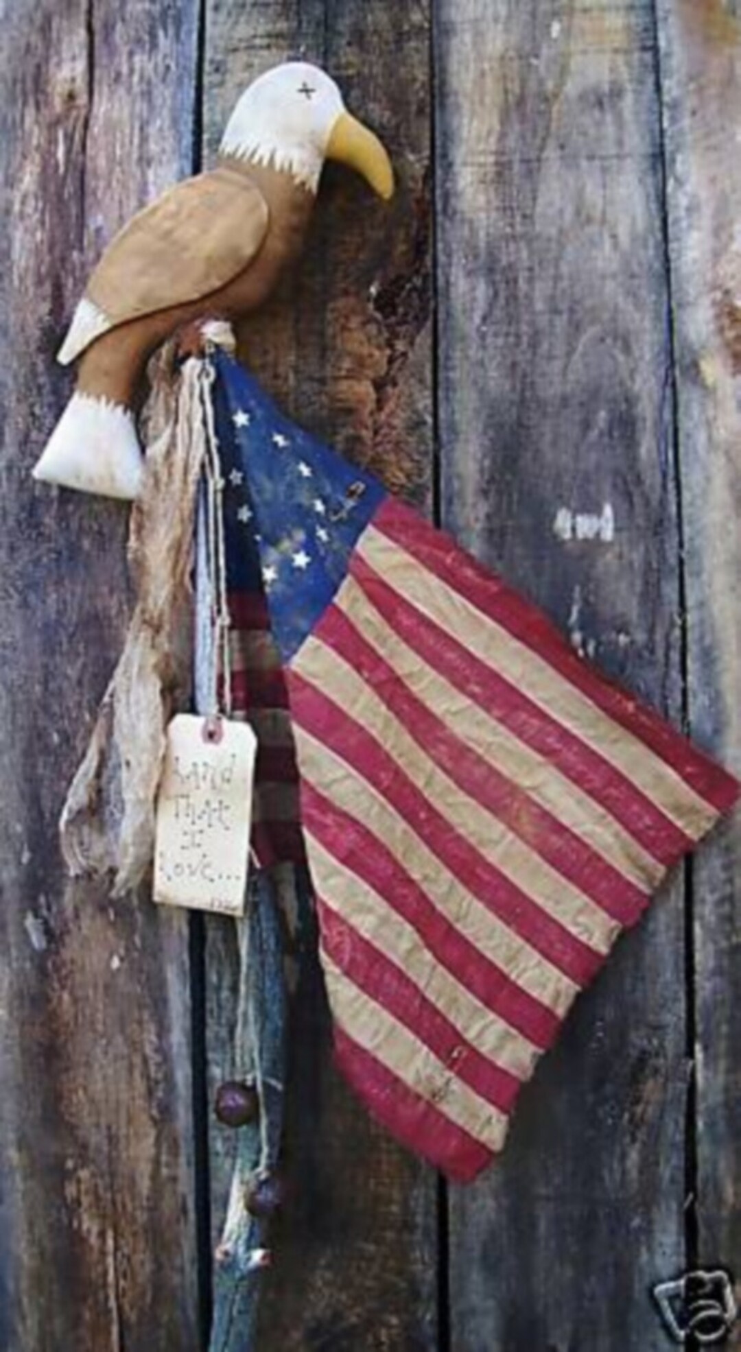 Primitive Pattern AMERICANA FLAG EAGLE Flag Pole /primitive Pattern/pdf ...