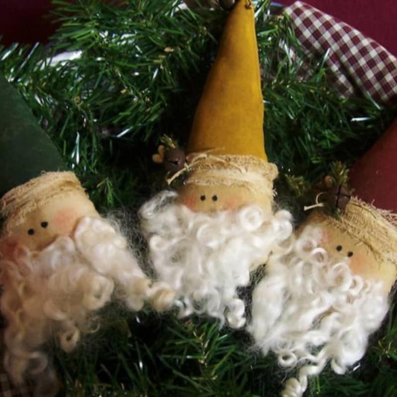 Primitive Santa Ornament - Etsy
