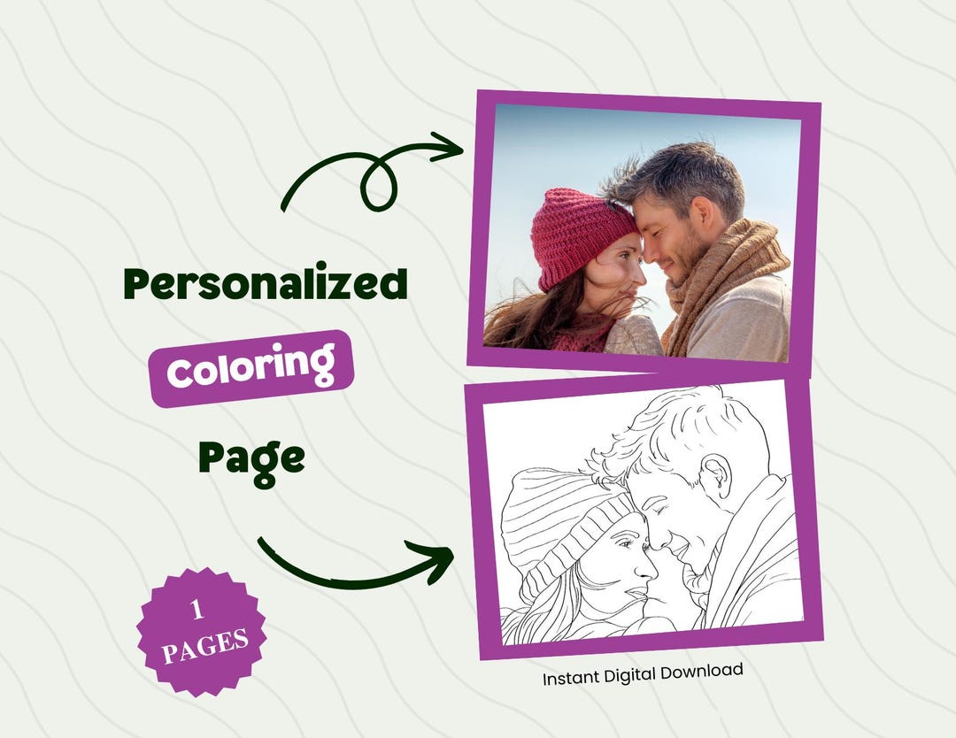 Personalized Coloring Page, Custom Coloring Page, Photo to Coloring ...
