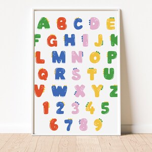Dinosaur Alphabet Poster | Kids Wall Art | Educational Print for ...