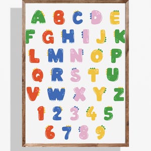 Dinosaur Alphabet Poster | Kids Wall Art | Educational Print for ...