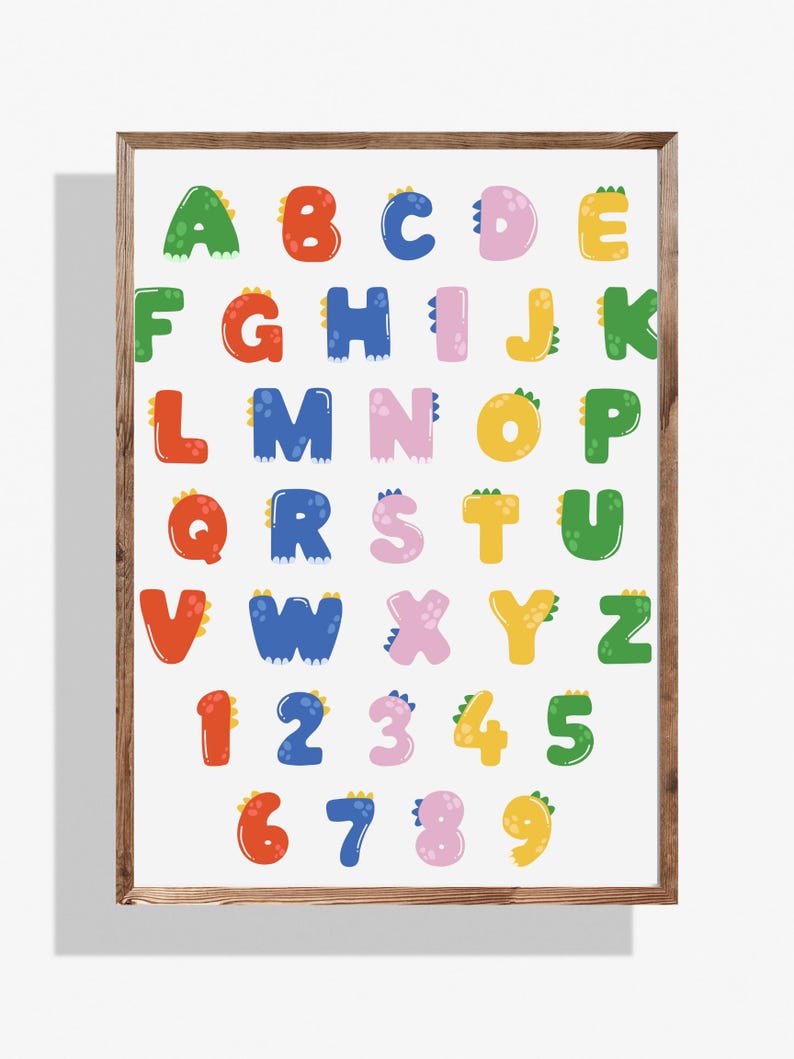 Dinosaur Alphabet Poster | Kids Wall Art | Educational Print for ...