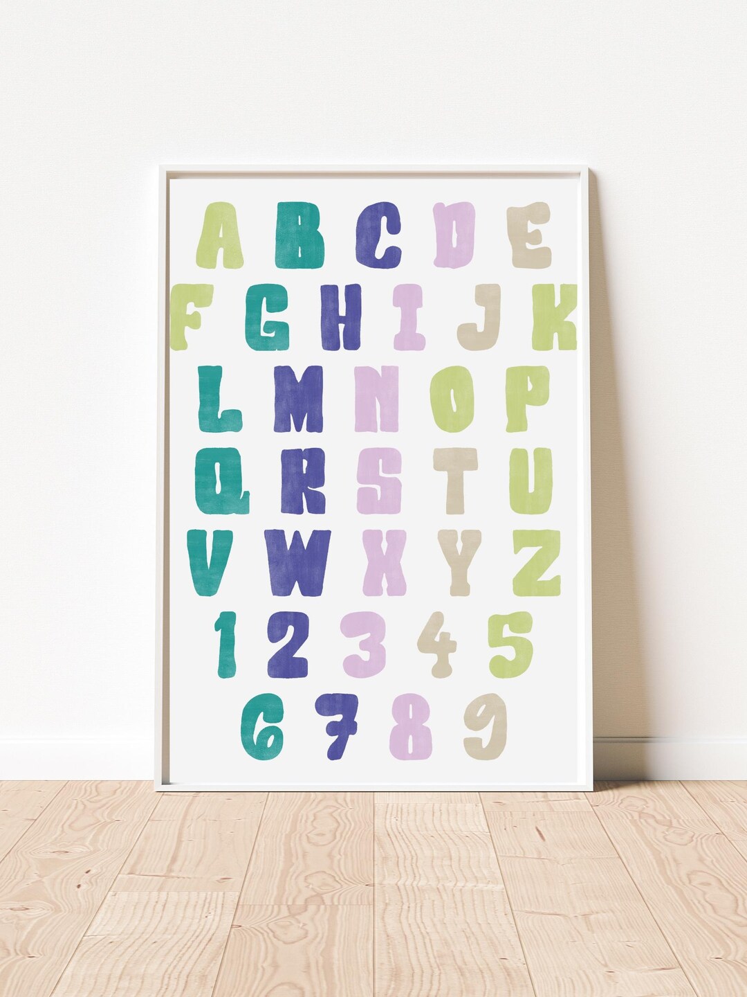 Rainbow Letter Alphabet Poster | Colorful Kids Wall Art | Educational ...