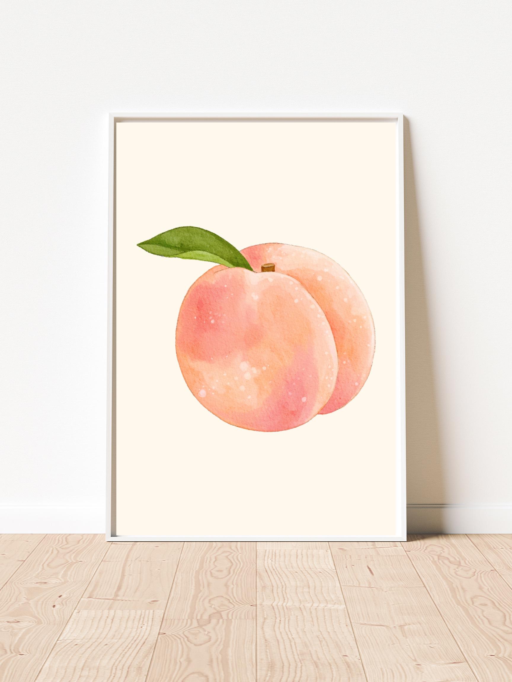 Peach Poster | 18x24 Fresh Fruit Wall Art | Vibrant Decor | Perfect ...