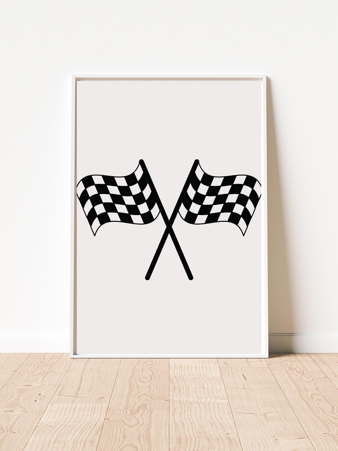 Mario Kart Checker Flag Poster | 18x24 Racing Wall Art | Vintage Gaming ...