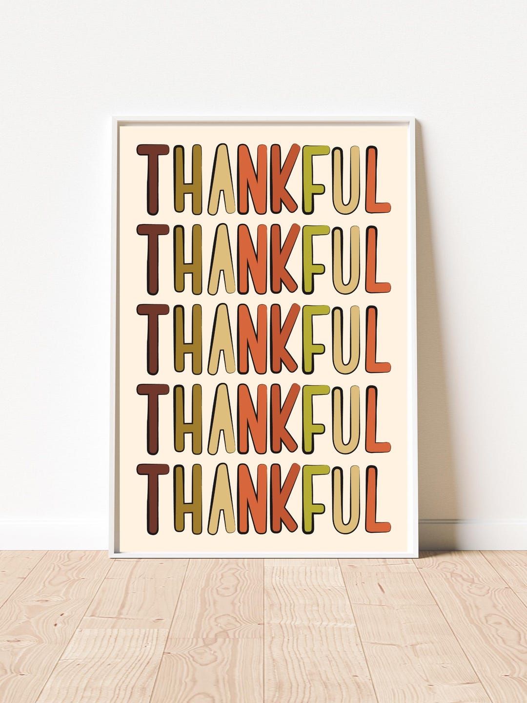 Thankful Poster 18x24 Inch Digital Download Inspirational Wall Art Cozy ...