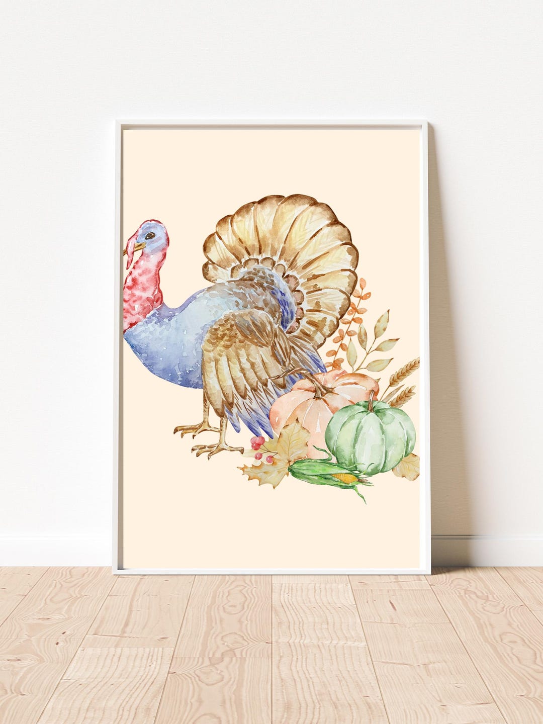 Thanksgiving Turkey Poster 18x24 Inch Digital Download Festive Fall ...