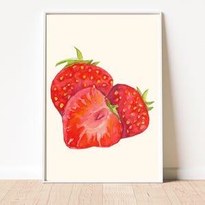Strawberry Poster 18x24 Fresh Fruit Wall Art Vibrant Decor Perfect Gift ...