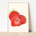 Strawberry Poster 18x24 Fresh Fruit Wall Art Vibrant Decor Perfect Gift ...