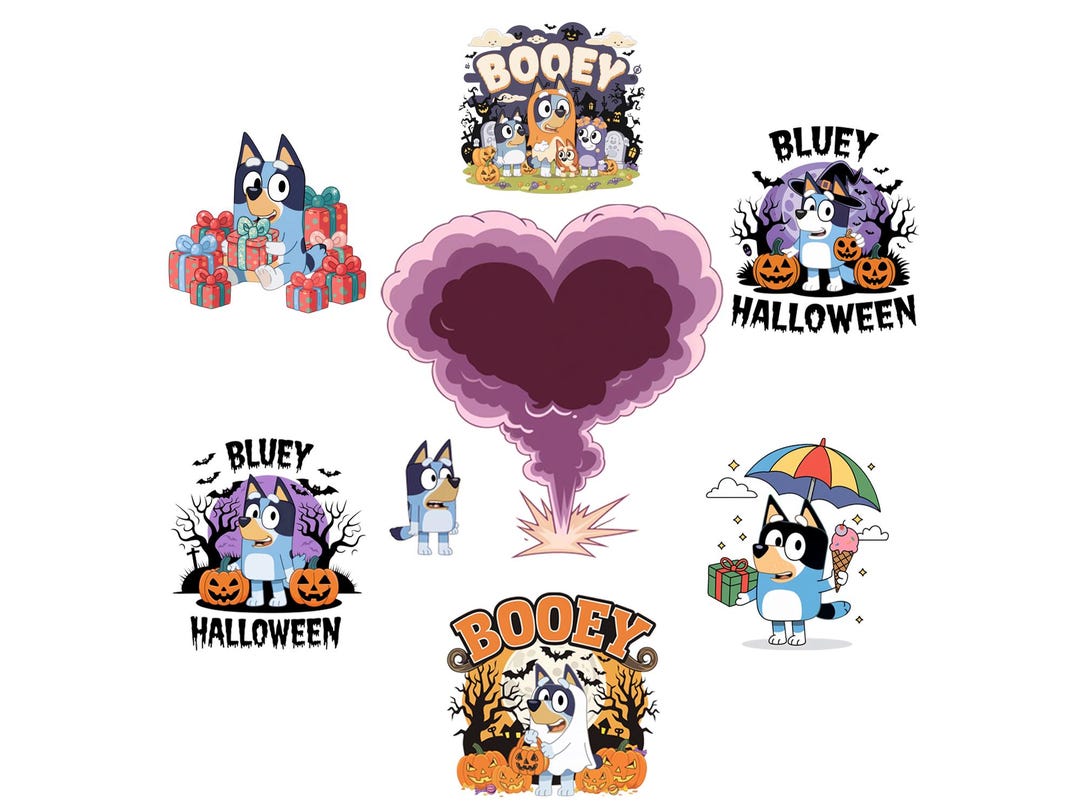 7 Bluey Halloween Png Bundle, Bluey & Co Halloween Png, Bluey Halloween ...