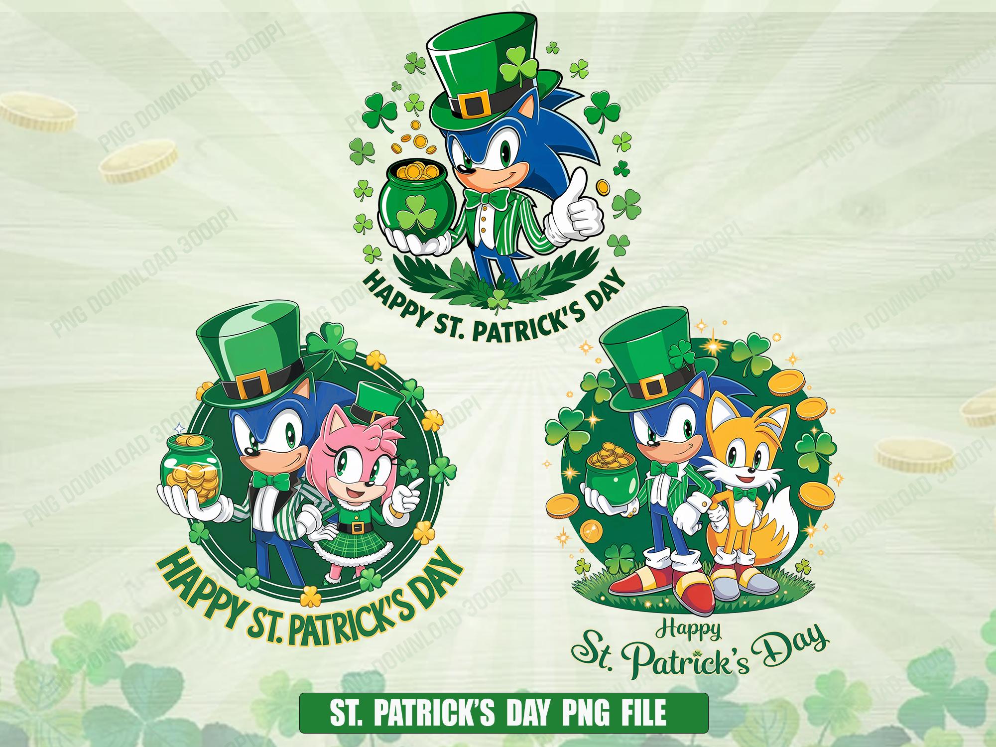 Sonic St Patrick’s Day PNG Bundle, Sonic PNG, St Patrick's Day Png ...