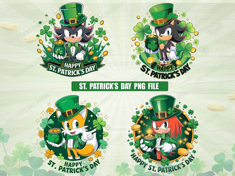 Sonic St Patrick’s Day PNG Bundle, Sonic PNG, St Patrick's Day Png ...