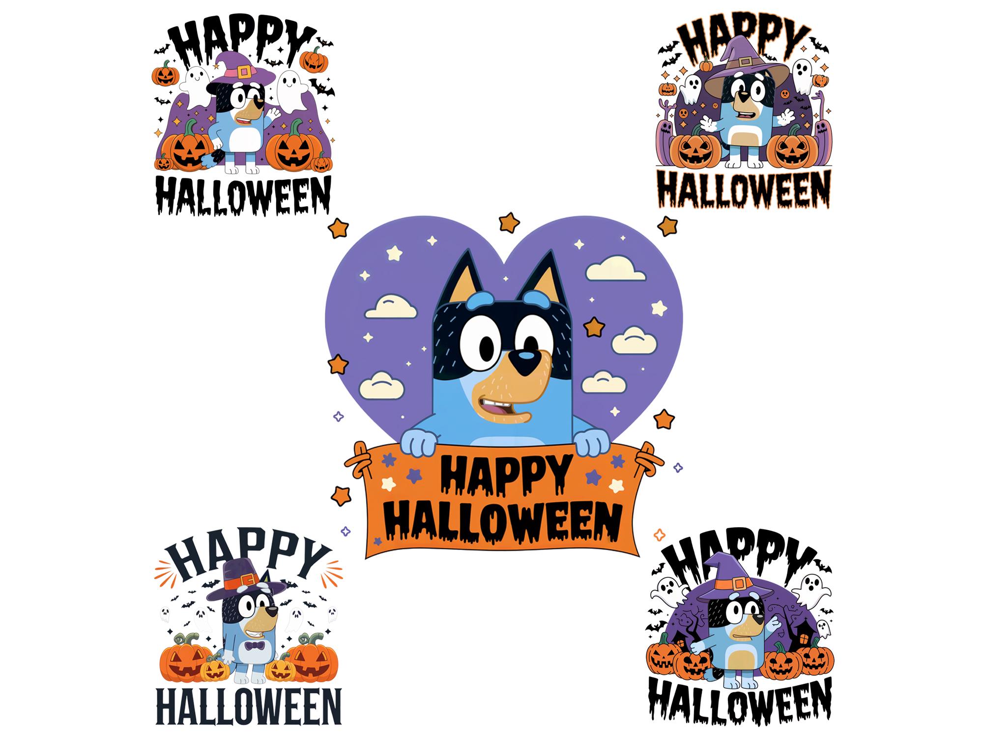 5 Bluey Happy Halloween Png Bundle, Happy Halloween Png, Bluey ...