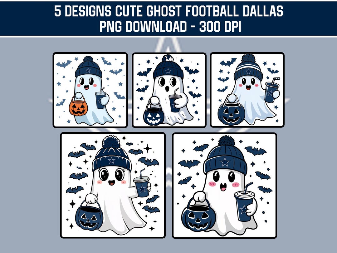 5 Design Cute Ghost Football Dallas Png , Halloween Png, Cute Ghost ...
