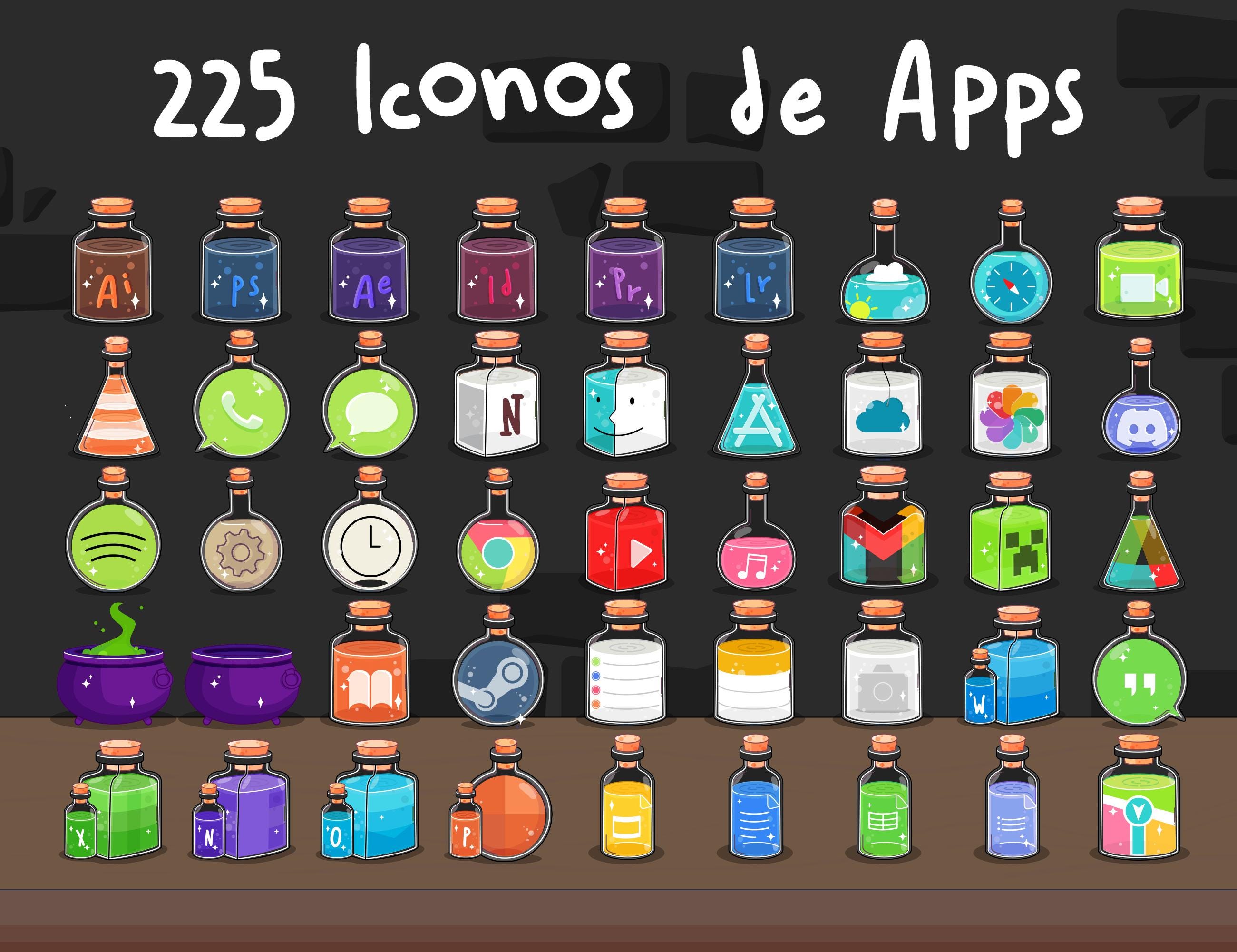 FULL Set Botellitas iconos Desktop Mac y Windows Negro 270 Iconos ...