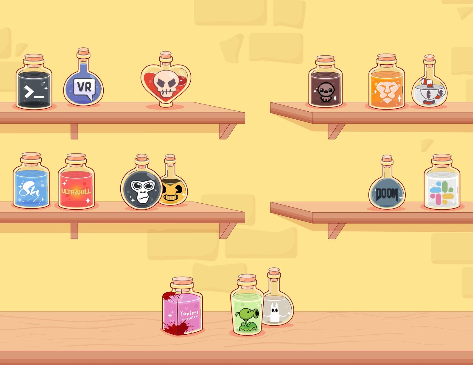 100 Botellitas adicionales amarillas No incluye fondos Iconos Mac y ...