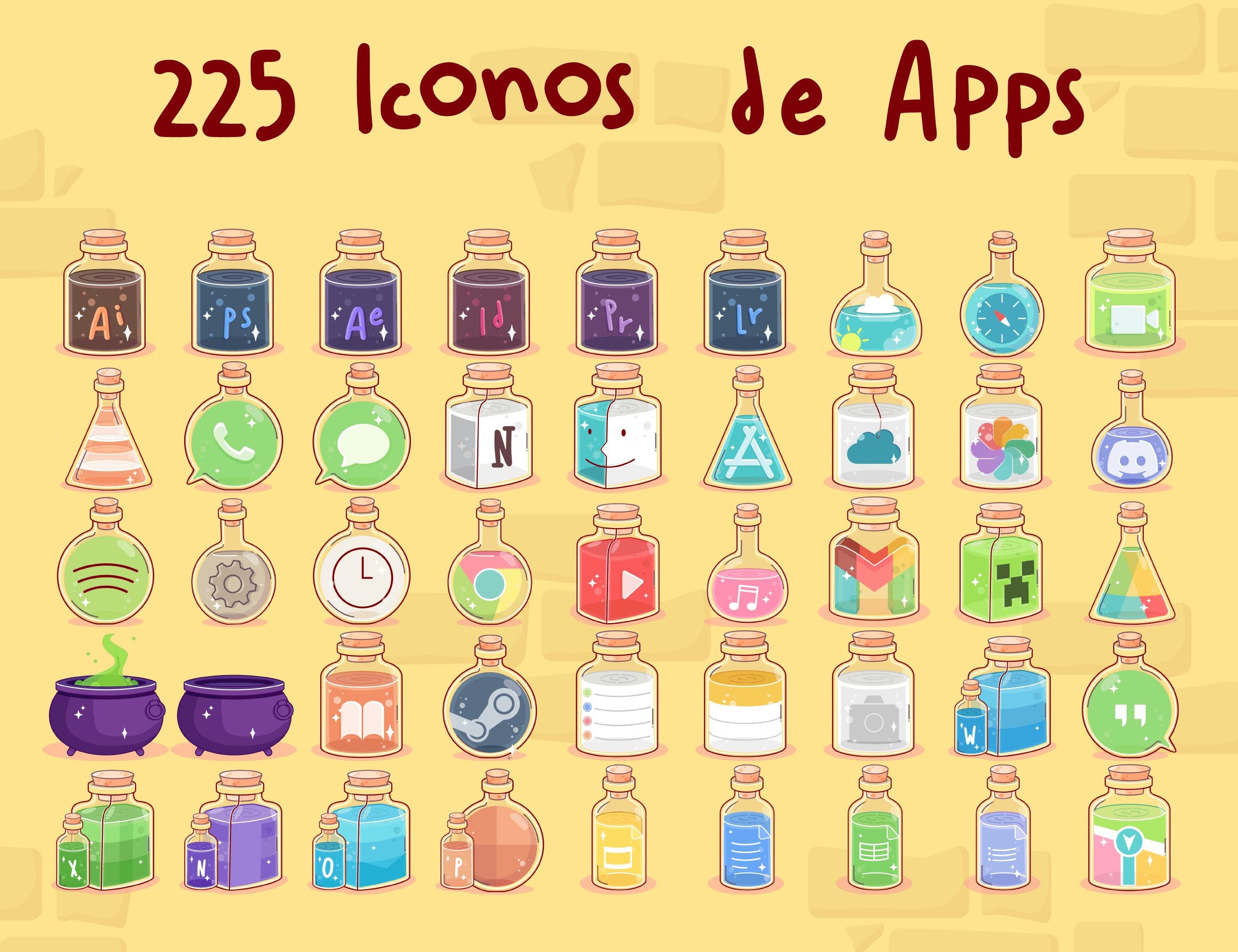 FULL Set Botellitas iconos Desktop - Mac y Windows amarillos 270 Iconos ...
