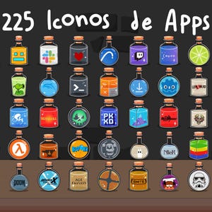 FULL Set Botellitas iconos Desktop - Mac y Windows Negro 270 Iconos ...